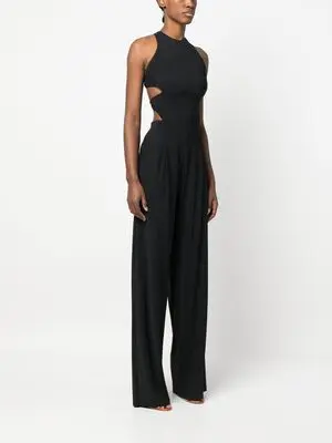 AMAZUIN Cut-out Tie-fastening Jumpsuit