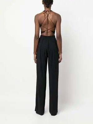 AMAZUIN Cut-out Tie-fastening Jumpsuit
