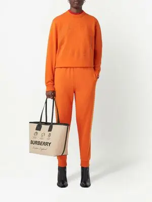 Burberry Logo Patch Cotton Track Pants - Orange