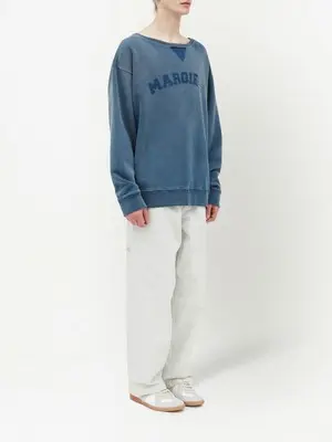 MAISON MARGIELA Logo-print Organic-cotton Sweatshirt