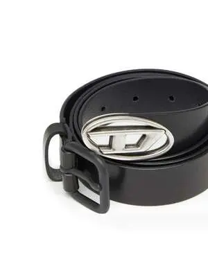 DIESEL® B-inlay Leather Belt - Black