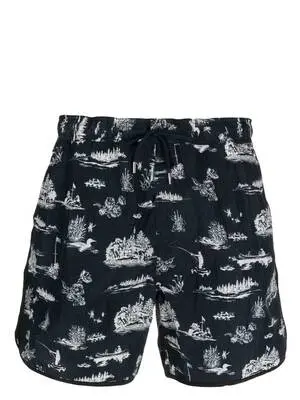 Woolrich Graphic Print Elasticated Waist Shorts