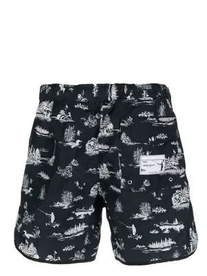 Woolrich Graphic Print Elasticated Waist Shorts