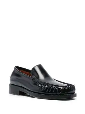 Acne Studios Gold-tone Lettering Leather Loafers