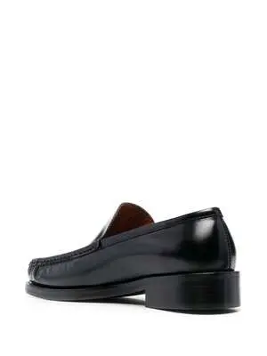 Acne Studios Gold-tone Lettering Leather Loafers