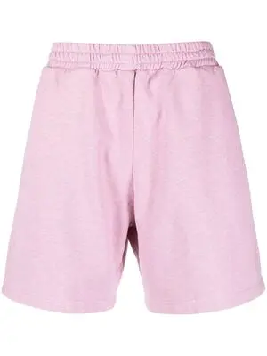 MSGM Logo-embroidered Cotton Shorts - Pink