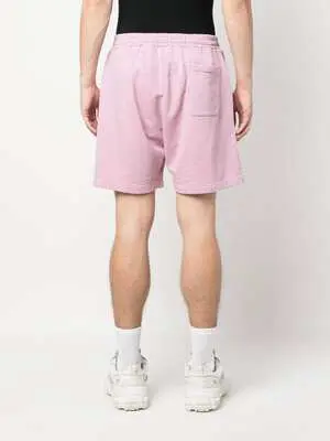 MSGM Logo-embroidered Cotton Shorts - Pink