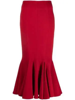 Attico Flared Hem Midi Skirt