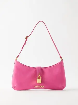 Jacquemus Jacquemus - Bisou Cadenas Nubuck-leather Shoulder Bag - Womens - Fuchsia - Fuchsia