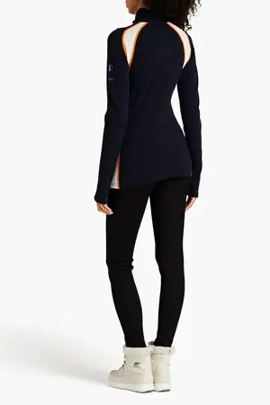 WE NORWEGIANS Lindesnes Colorblock Merino Woolblend Piqué Base Layer - Navy
