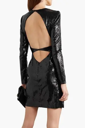 Dundas Open-back Sequined Mini Dress