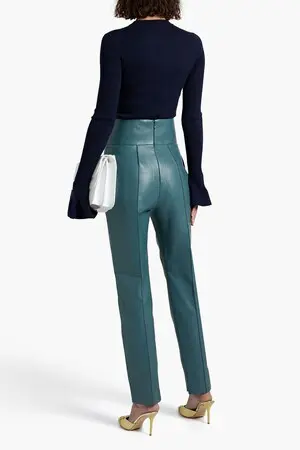 Safiyaa Ginny Ribbed Cashmere Sweater With Fluted Cuffs