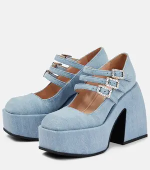 NODALETO Bulla Marietta Denim Platform Pumps