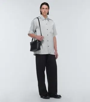 JIL SANDER Shirt 36 Satin Bowling Shirt