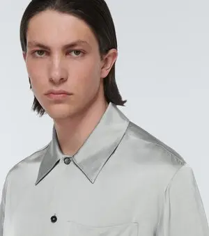 JIL SANDER Shirt 36 Satin Bowling Shirt