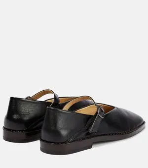 LEMAIRE Leather Mary Jane Ballet Flats - Black