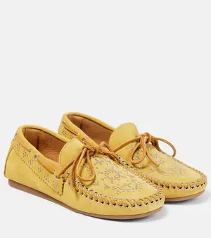 Isabel Marant Freen Embellished Suede Moccasins
