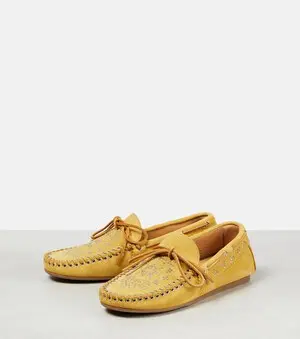 Isabel Marant Freen Embellished Suede Moccasins