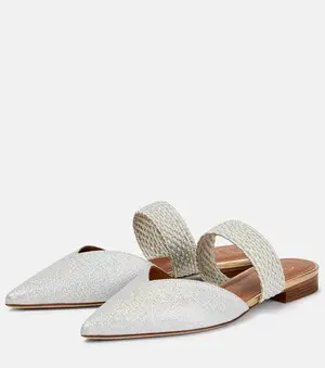 MALONE SOULIERS Maisie Lurex Mules - Silver
