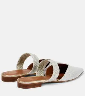 MALONE SOULIERS Maisie Lurex Mules - Silver