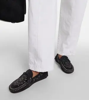 Isabel Marant Étoile Freen Embellished Suede Moccasins