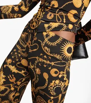 MARINE SERRE Cutout Printed Wide-leg Pants