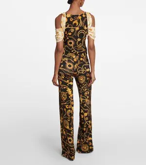 MARINE SERRE Draped Printed Cutout Top