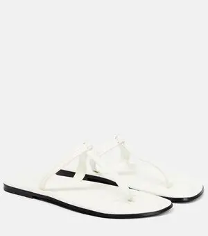 TOTEME T-strap Leather Sandals - White