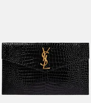 Saint Laurent Uptown Patent Leather Clutch - Black