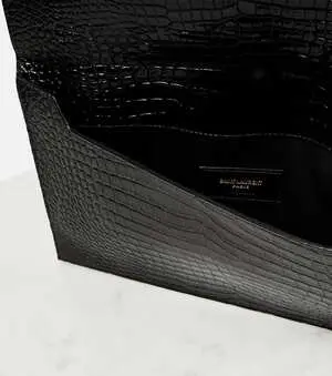 Saint Laurent Uptown Patent Leather Clutch - Black