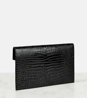 Saint Laurent Uptown Patent Leather Clutch - Black