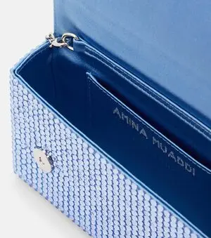 Amina Muaddi Superamini Embellished Clutch - Blue