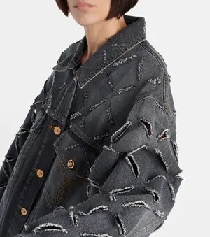 Versace Distressed Denim Jacket