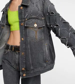 Versace Distressed Denim Jacket