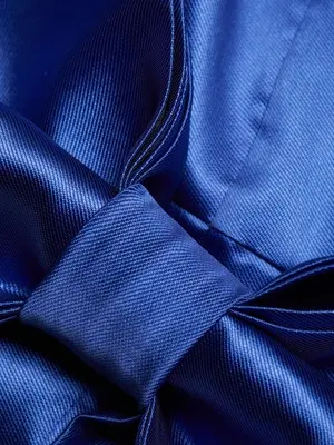 ELLIATT Corsage Satin Bow Minidress - Navy