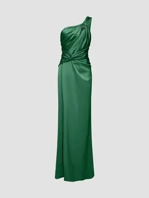 Theia Gloria Twist Column Gown - Pine
