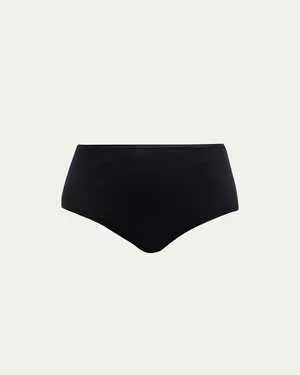 Hanro Cotton Seamless Satin-trim Briefs Black