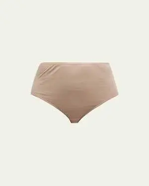 Hanro Cotton Seamless Satin-trim Briefs - Skin