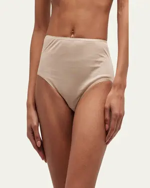 Hanro Cotton Seamless Satin-trim Briefs - Skin