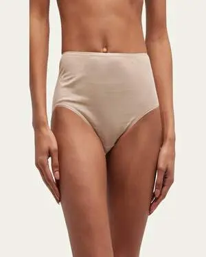 Hanro Cotton Seamless Satin-trim Briefs - Skin
