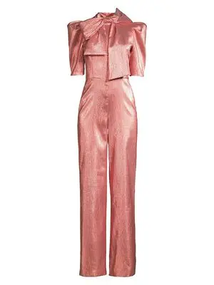 Black Halo Women's Ara Shimmering Bow Jumpsuit - Icy Sherbert  Icy Sherbert