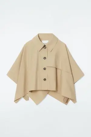 Cos Cropped Trench Coat Cape - Beige