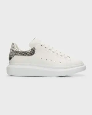 Alexander McQueen Men's Oversized Leather Low-top Sneakers - Mahoganele