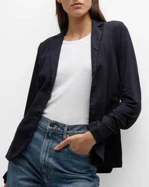 Majestic Filatures Majestic Filatures Soft Touch Two-Button Blazer Dkblue