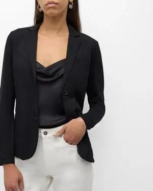 Majestic Filatures Soft Touch Two-button Blazer - Noir