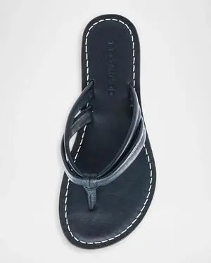 Bernardo Miami Leather Slide Sandals - Navy