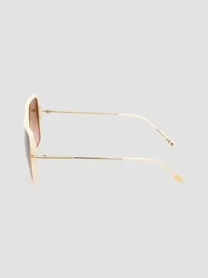 TOM FORD Joanna 59mm Rectangular Sunglasses - Ivory