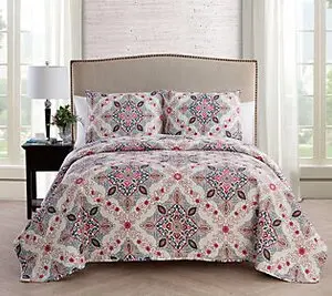 VCNY HOME Wyndham Medallion Quilt Set, King - One-color