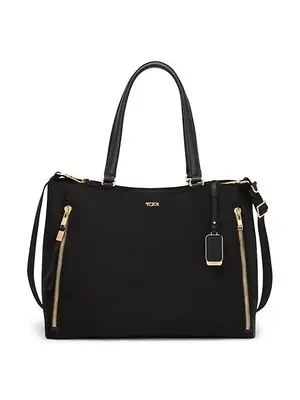 Tumi Voyageur Valetta Large Tote Black Gold