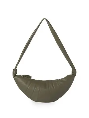 LEMAIRE Men's Medium Croissant Leather Bag - Dark Moss Dark Moss